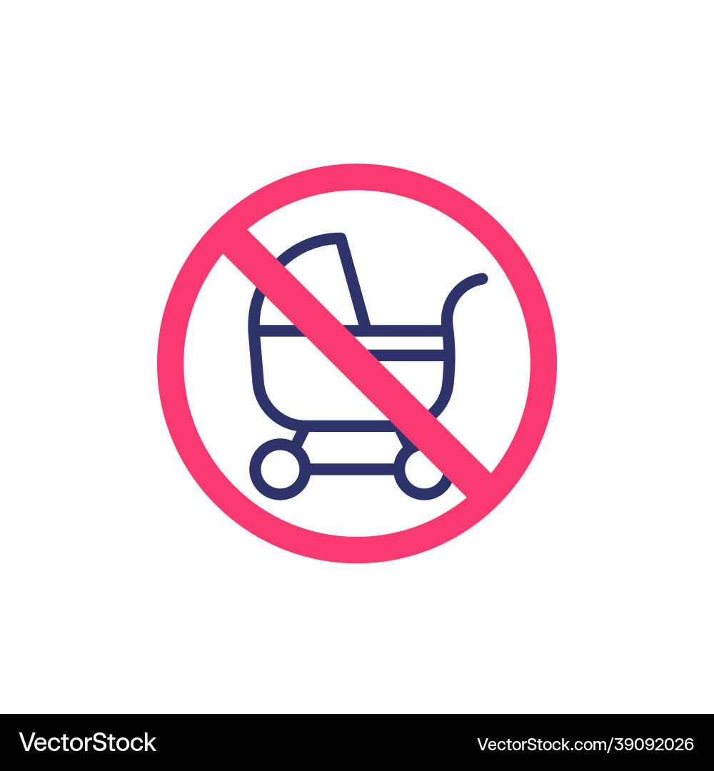 No baby carriage pram icon Royalty Free Vector Image