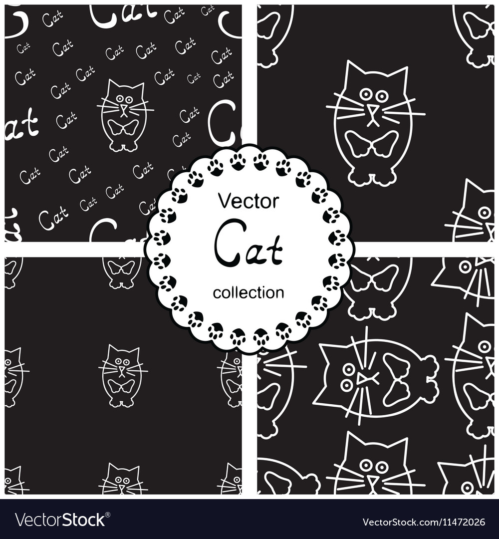 Patterns with cats Royalty Free Vector Image - VectorStock
