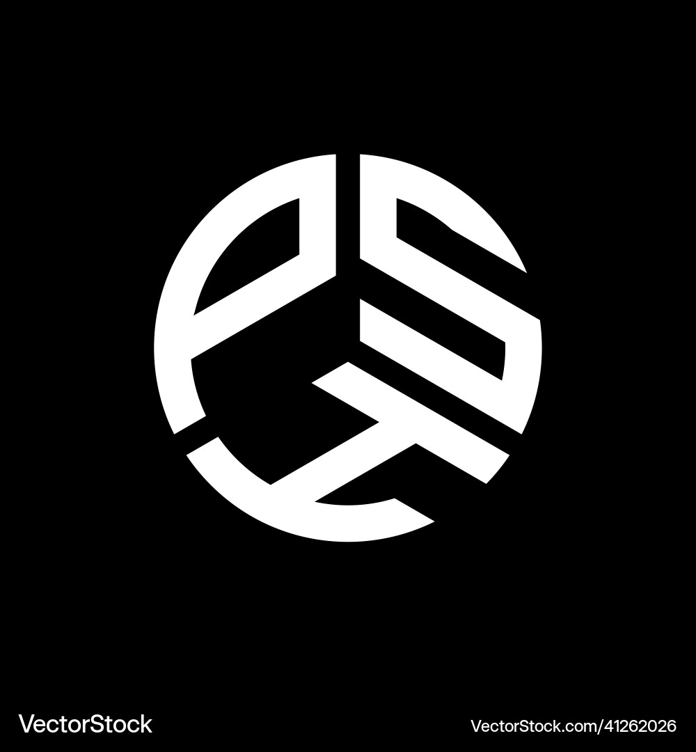 Psh letter logo design on black background Vector Image