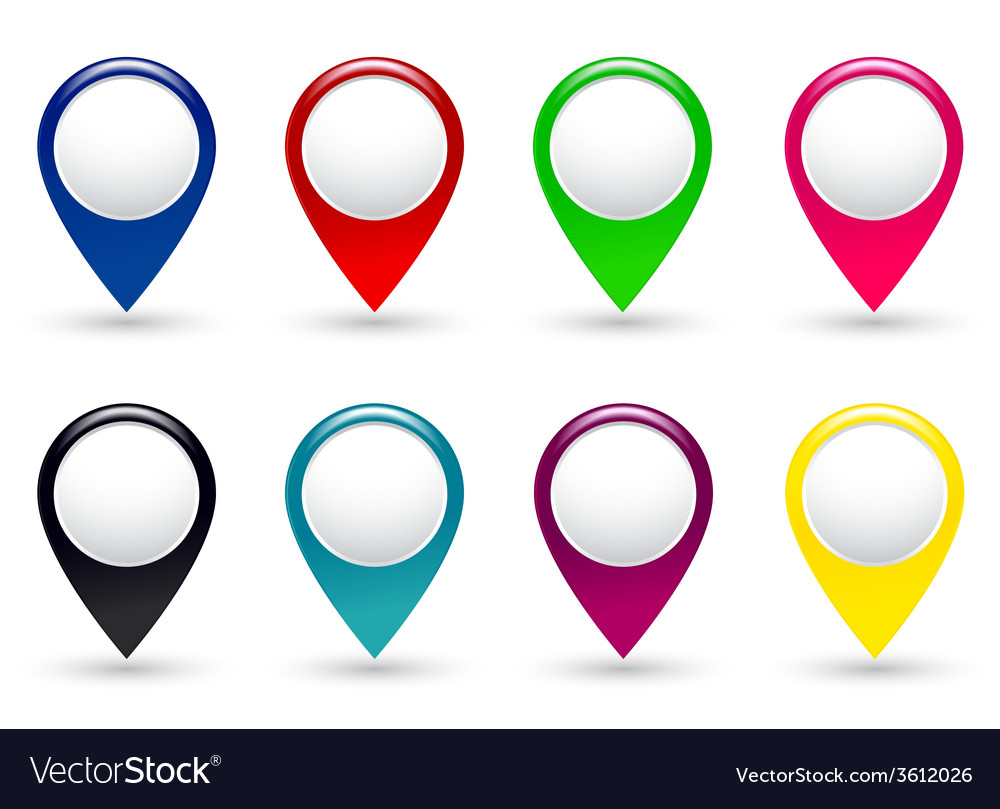 Set of colorful pointers Royalty Free Vector Image