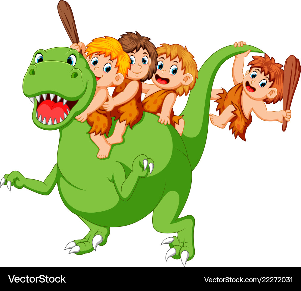 A group of ancient children playing Royalty Free Vector