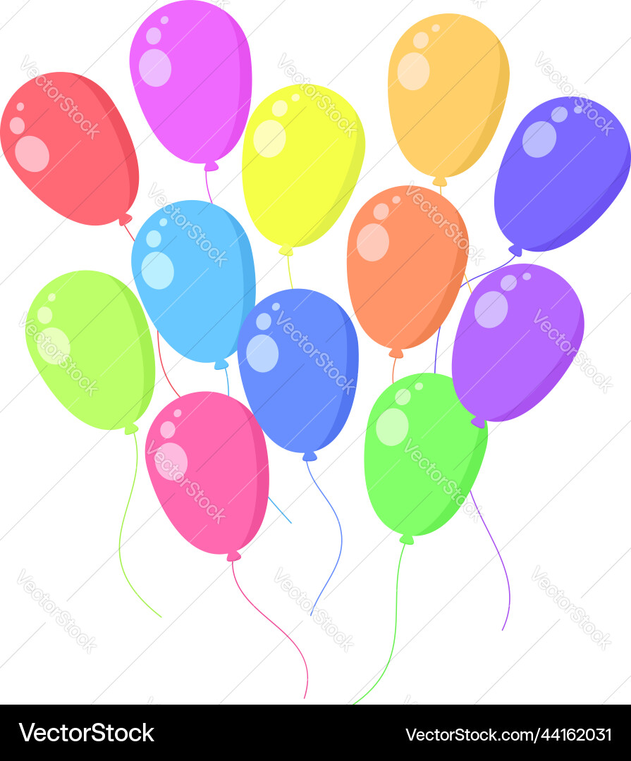 Balloon set in cartoon style Royalty Free Vector Image
