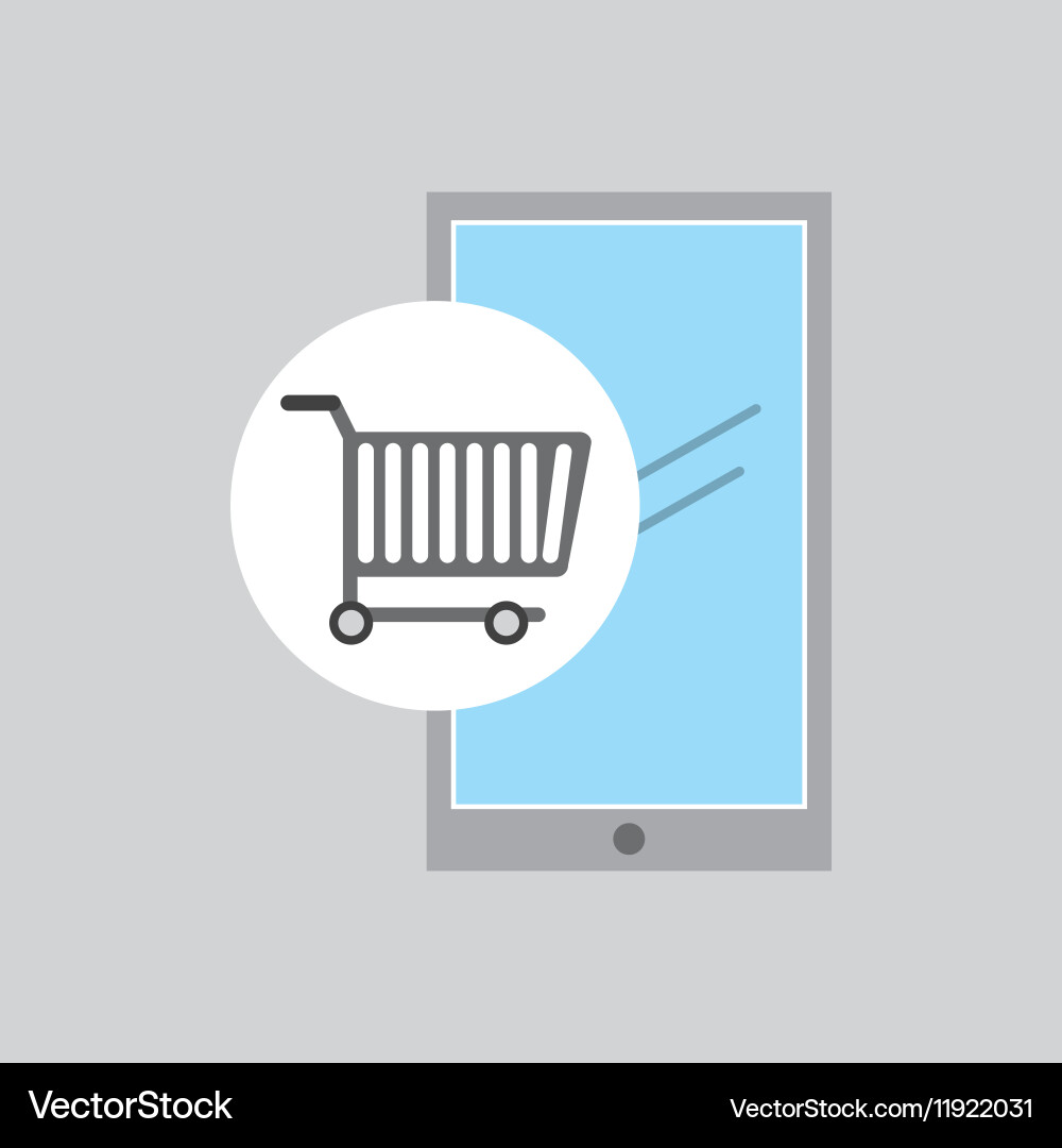 Buying cart smartphone mobile design Royalty Free Vector