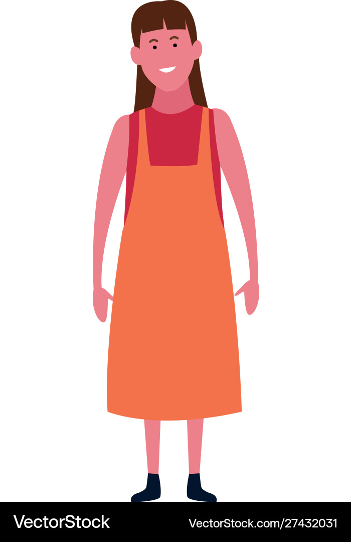 Casual woman standing icon flat design Royalty Free Vector