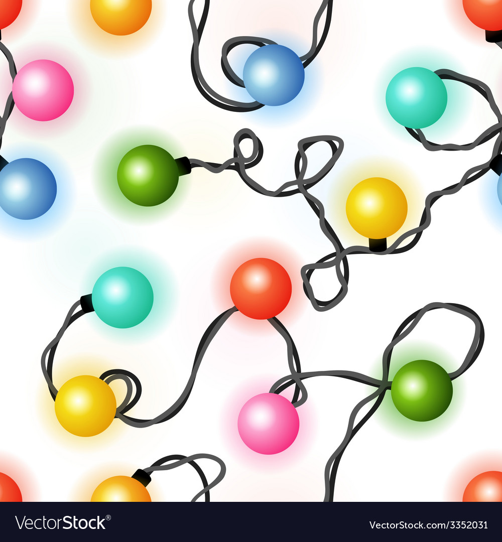 Christmas lights seamless pattern Royalty Free Vector Image