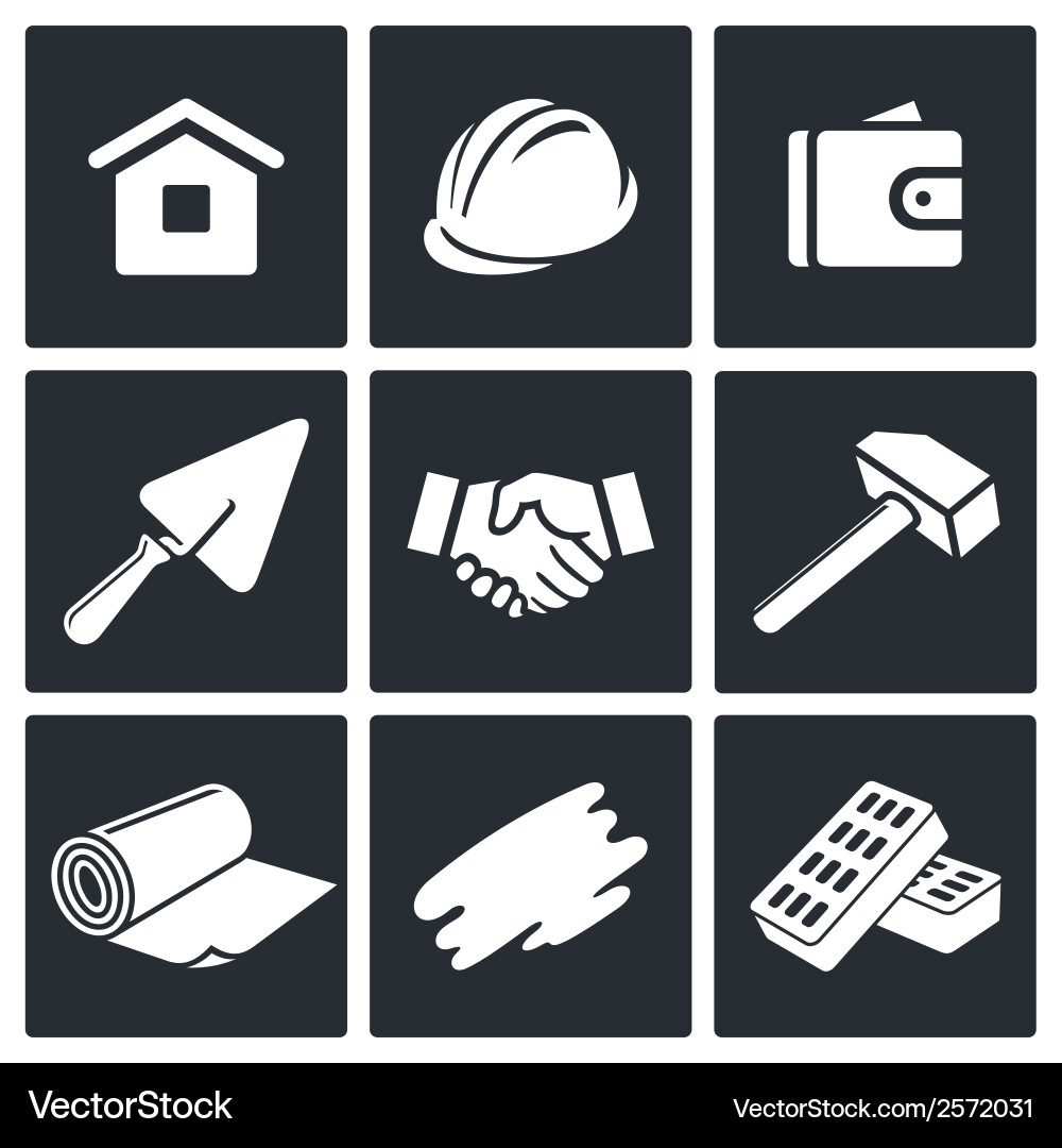 Construction and home repair icons set Royalty Free Vector