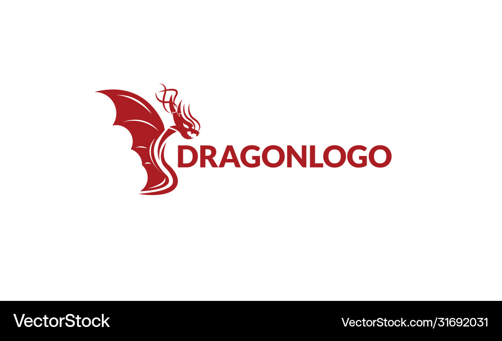 Dragon logo with hed can for company Royalty Free Vector