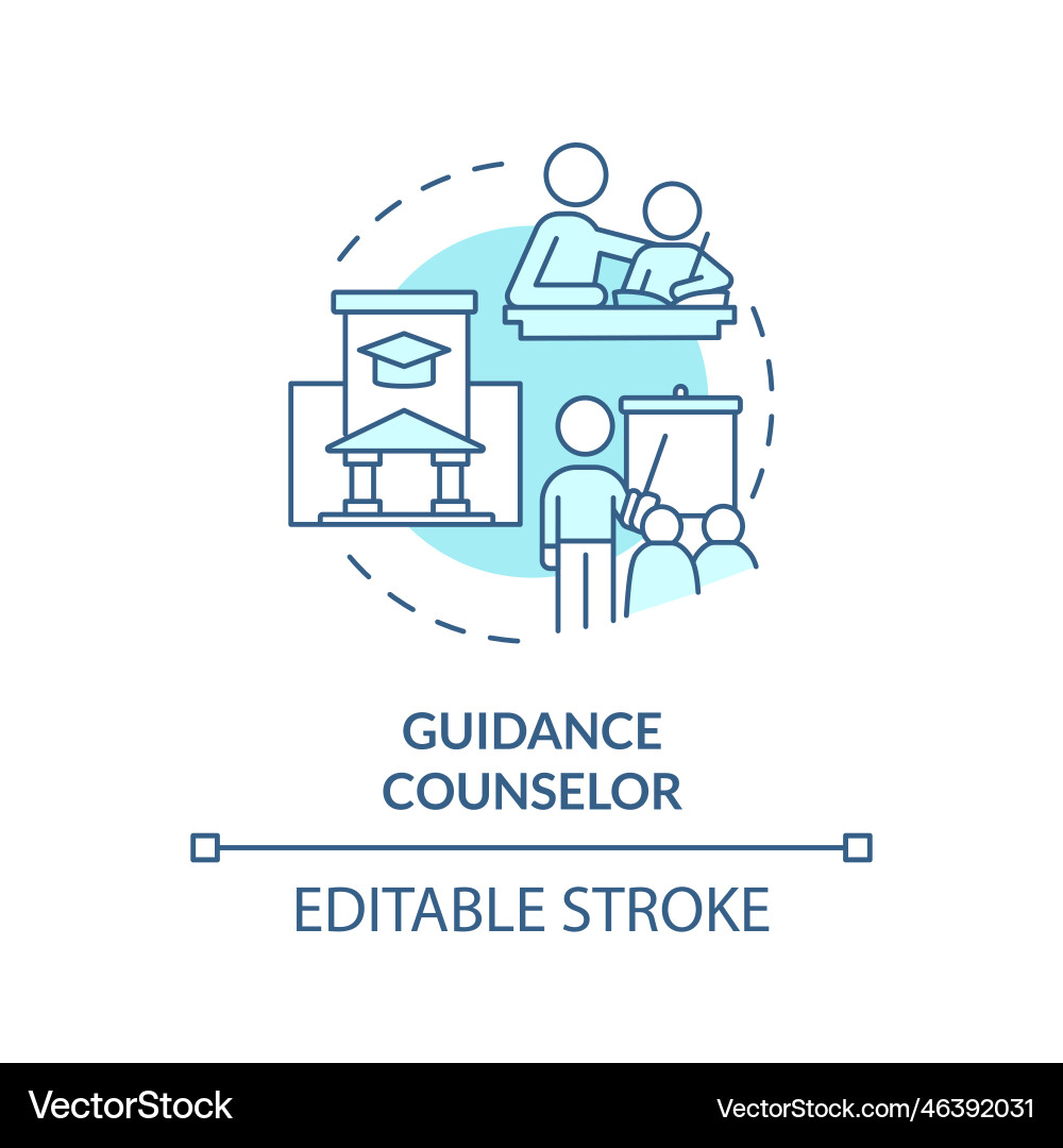 Guidance counselor turquoise concept icon Vector Image