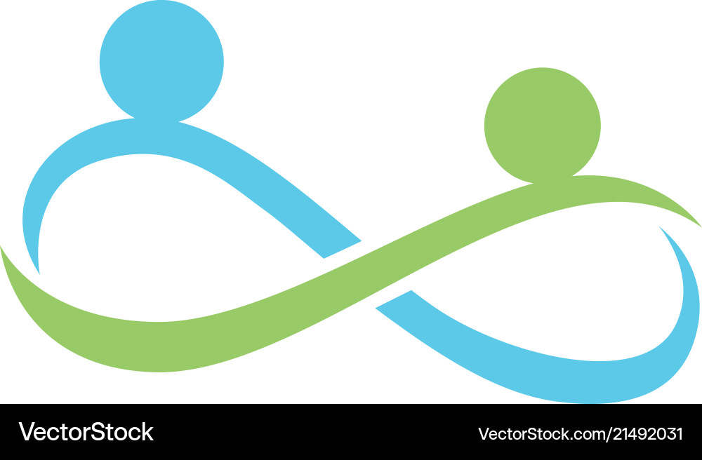 Infinity people adoption and community care logo Vector Image