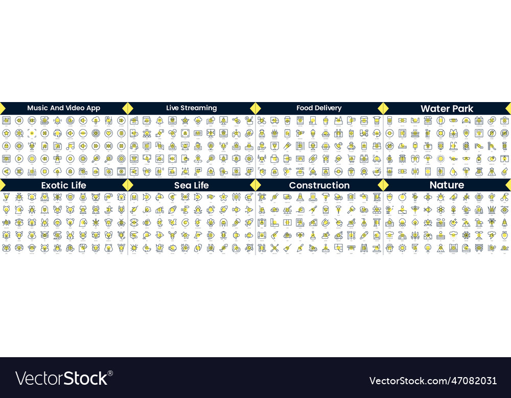 Linear style icons pack in this bundle include Vector Image