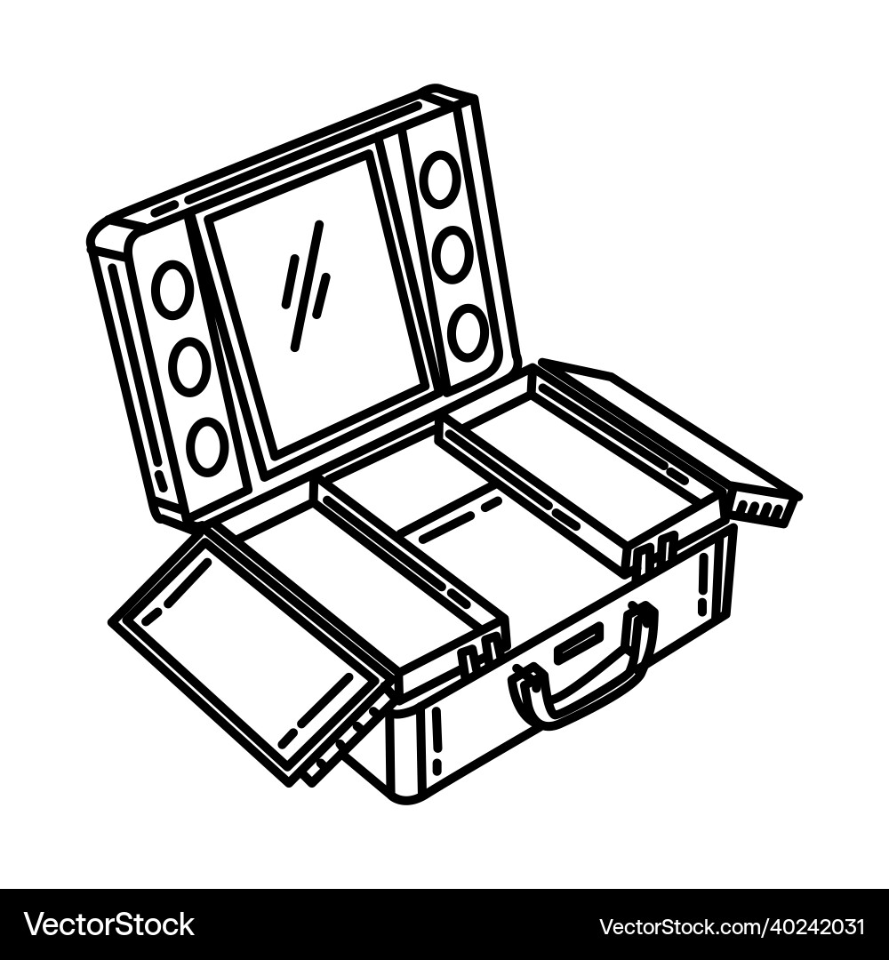 Makeup kit icon doodle hand drawn or outline icon Vector Image