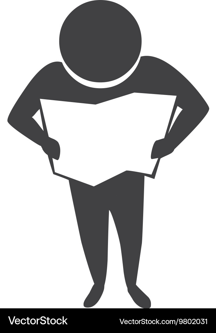 Men searching a place in the map Royalty Free Vector Image