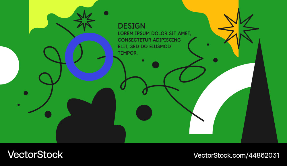 Modern geometric composition of various shapes Vector Image