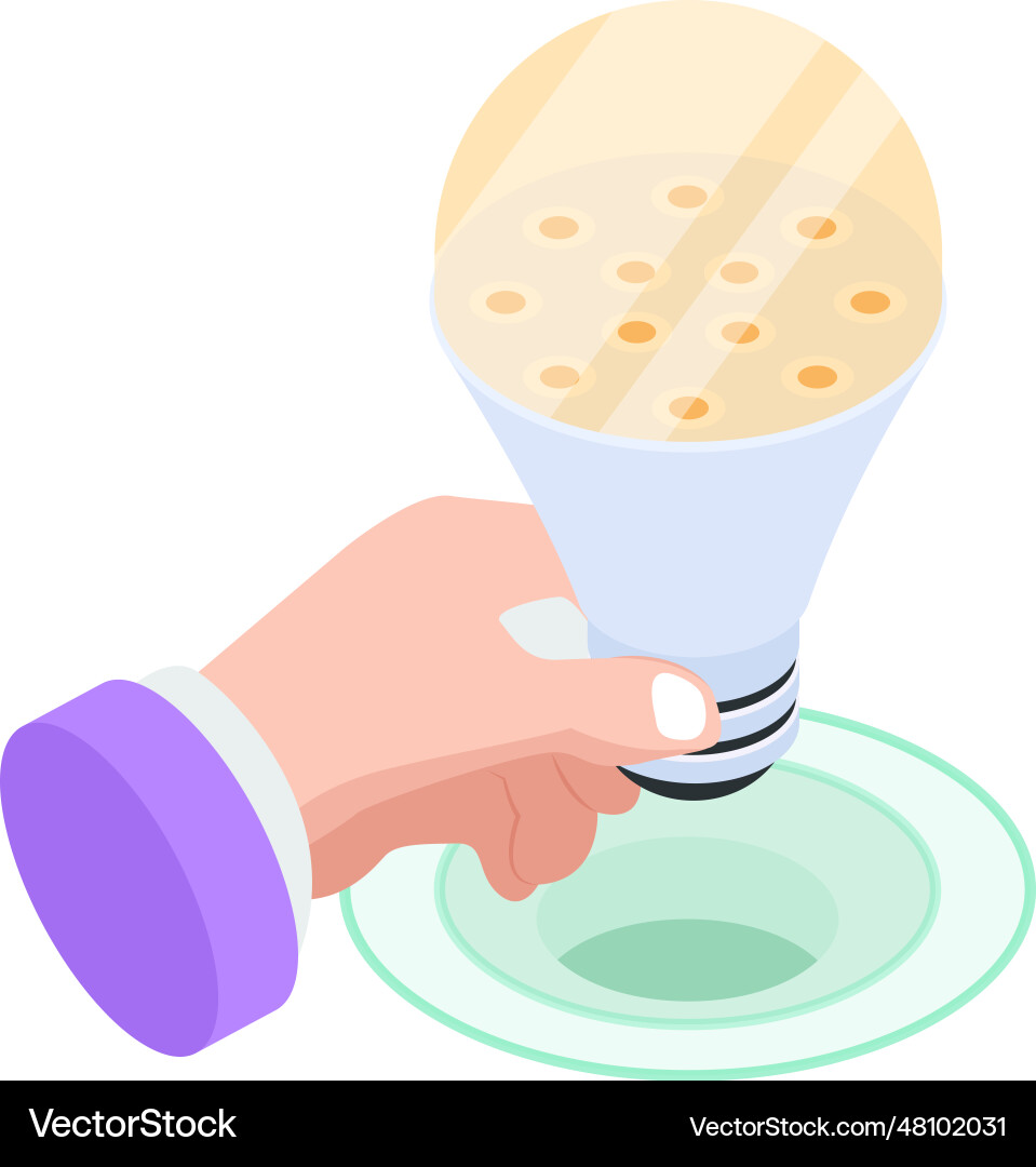 Modern isometric icon of led lamp Royalty Free Vector Image