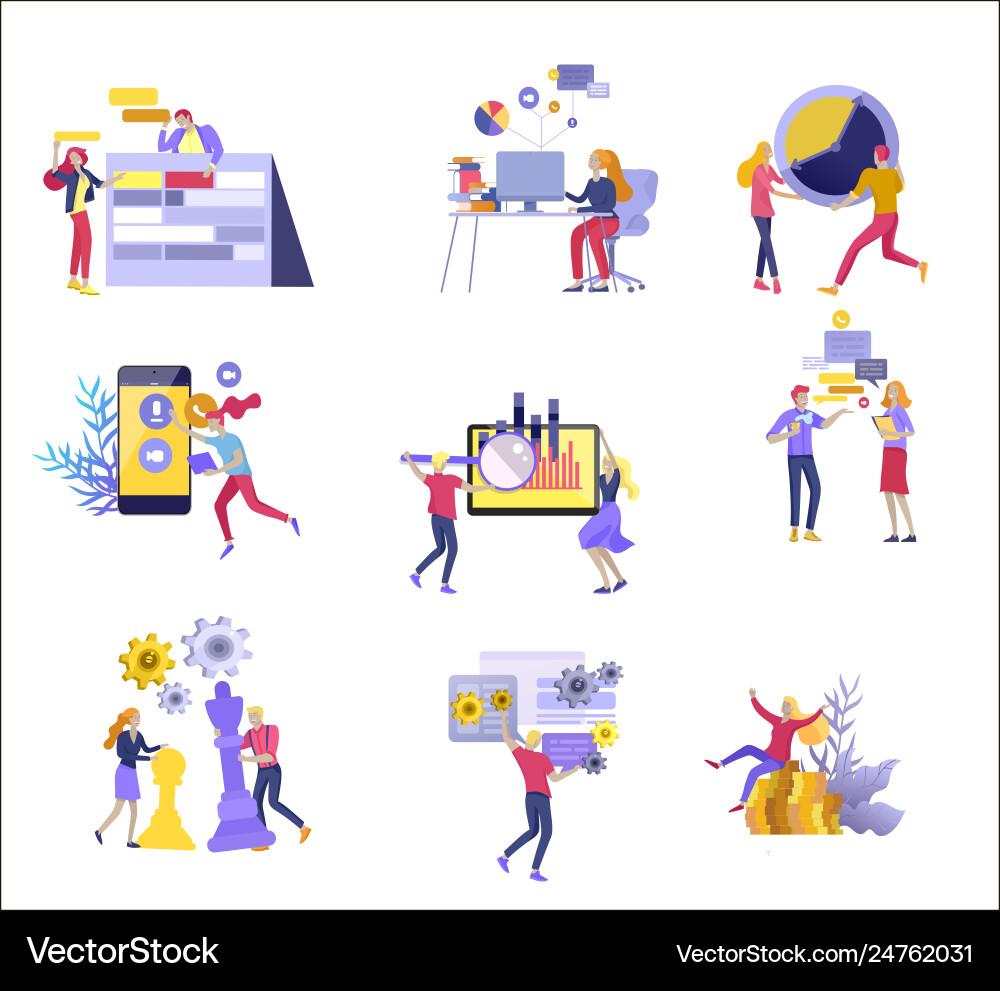 Office concept business people for project Vector Image