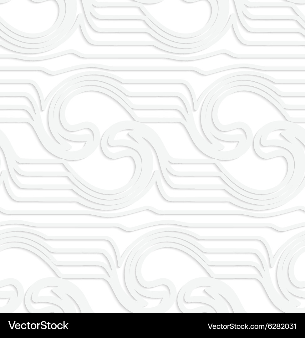 Paper white waves mirrored with swirls Royalty Free Vector