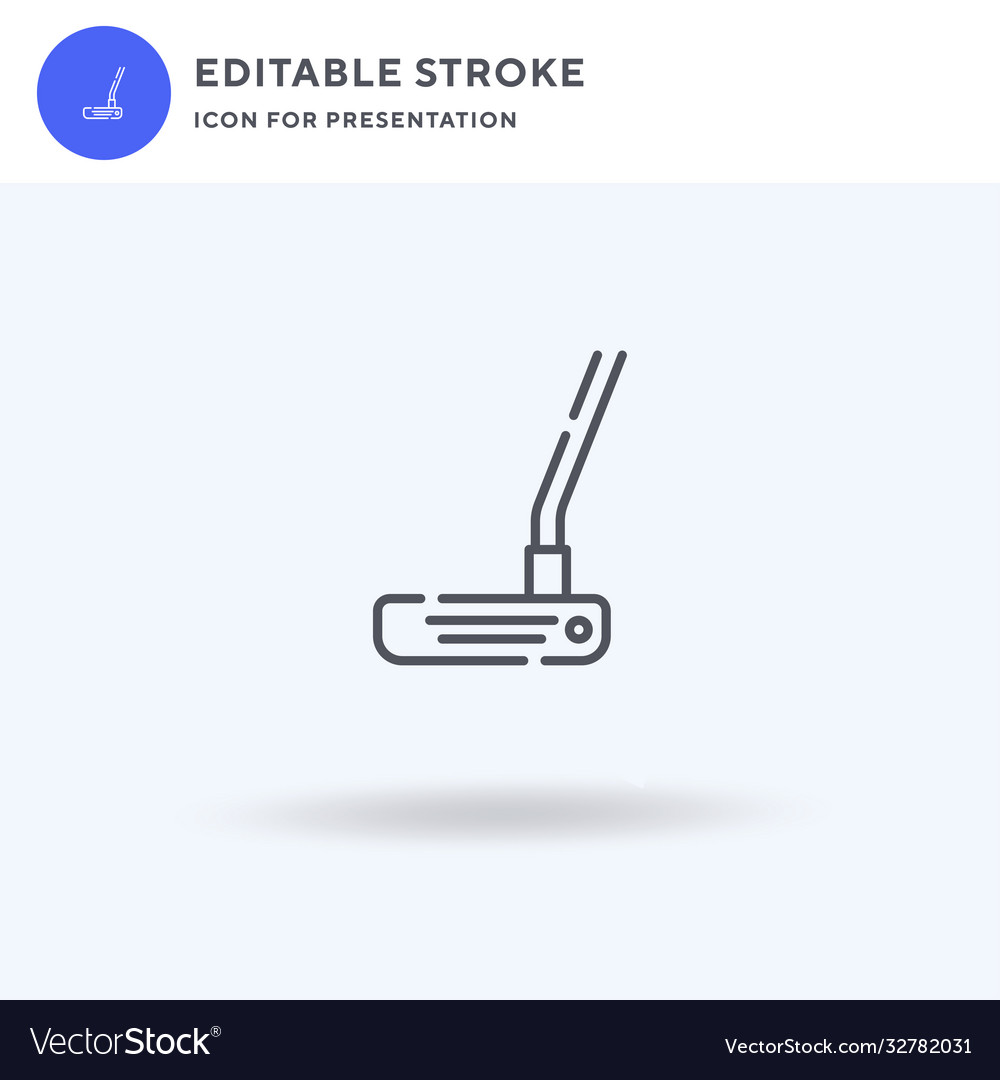 Putter icon filled flat sign solid Royalty Free Vector Image