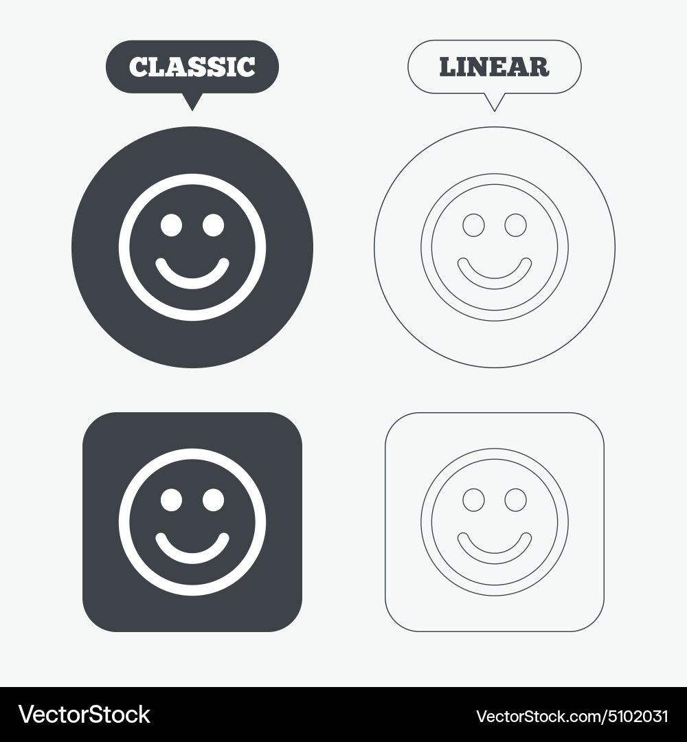 Smile icon happy face symbol Royalty Free Vector Image