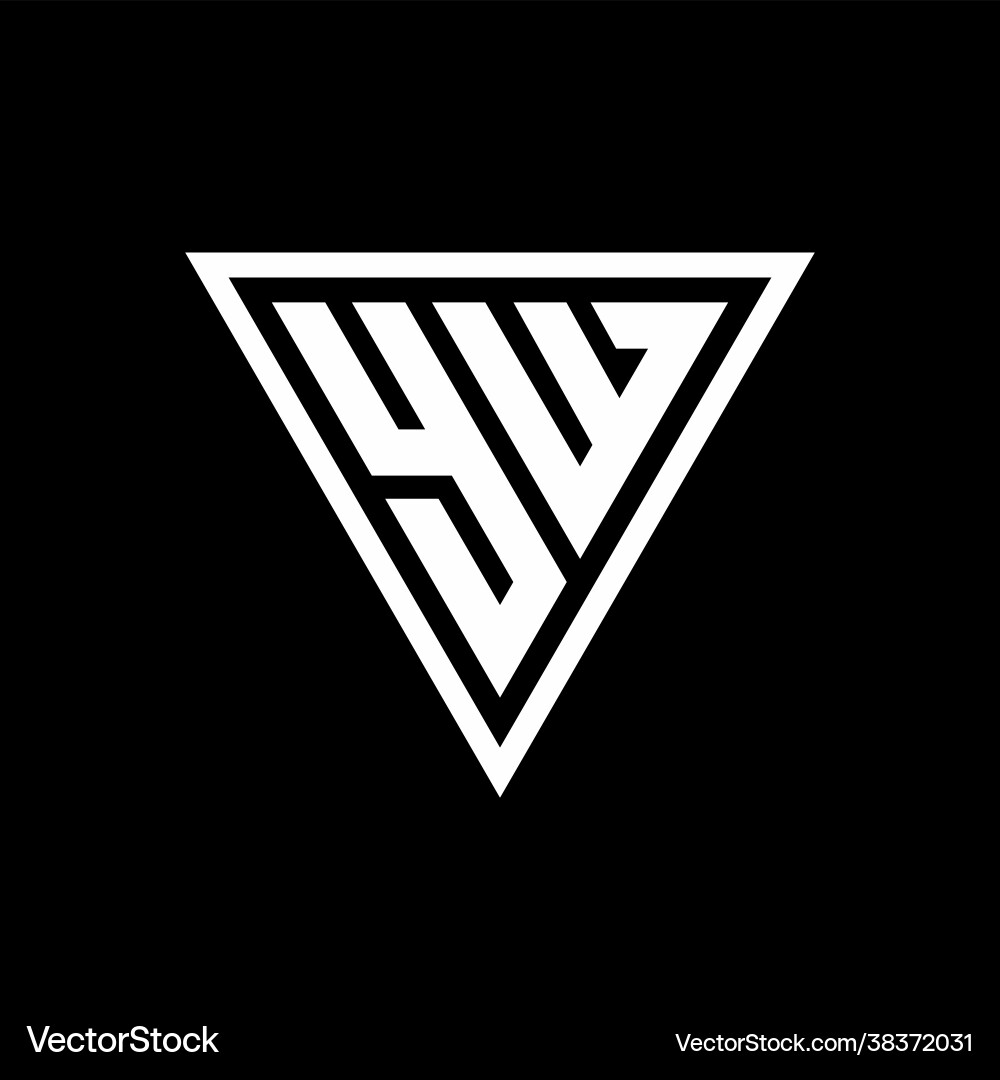 Yw logo monogram with triangle shape designs Vector Image