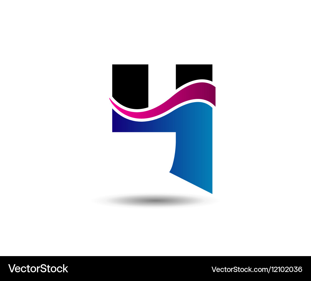 Abstract number 4 logo symbol icon set Royalty Free Vector