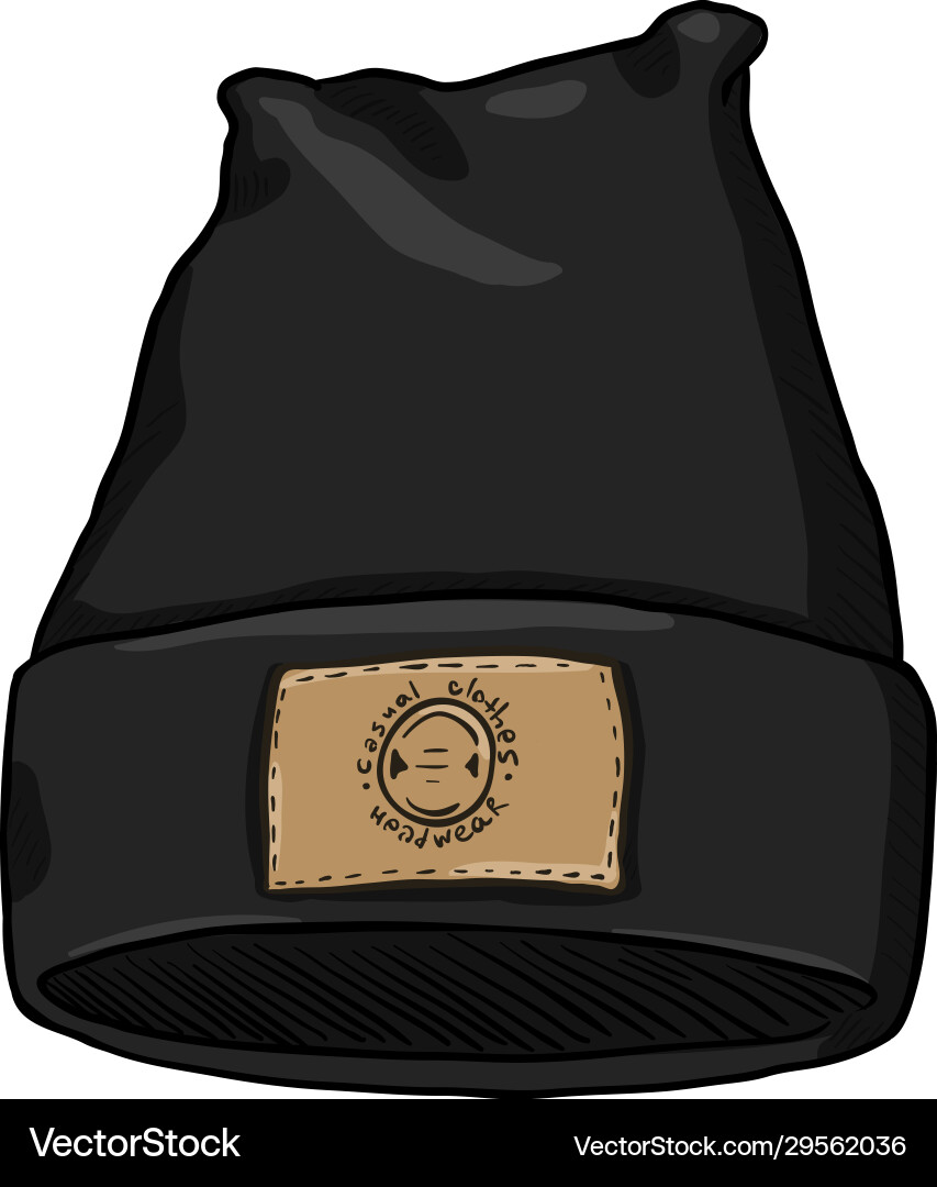 Cartoon casual textile cap with brown leather Vector Image