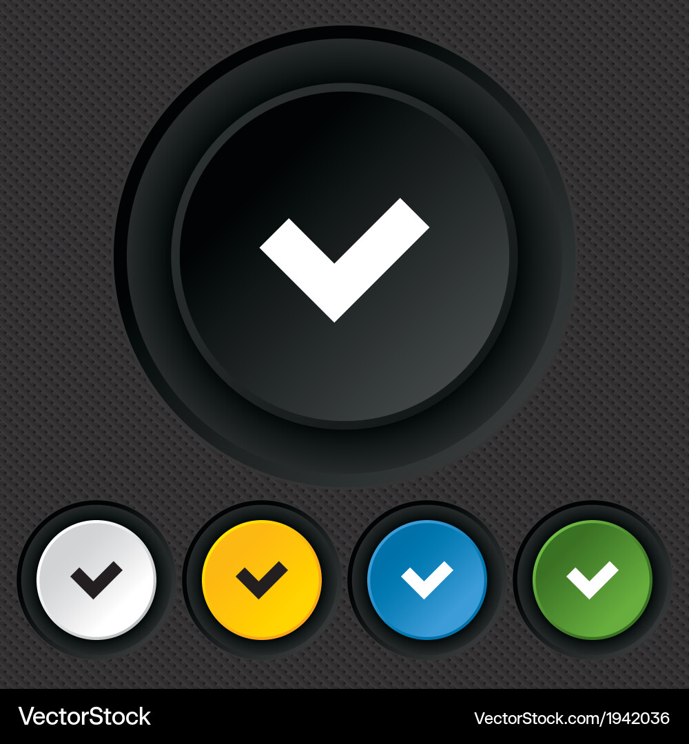 Check sign icon yes button Royalty Free Vector Image