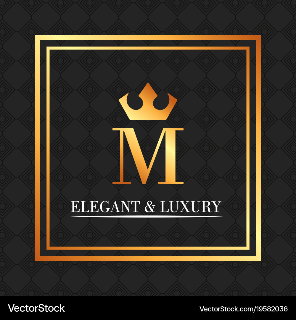 Elegant and luxury monogram crown royal Royalty Free Vector