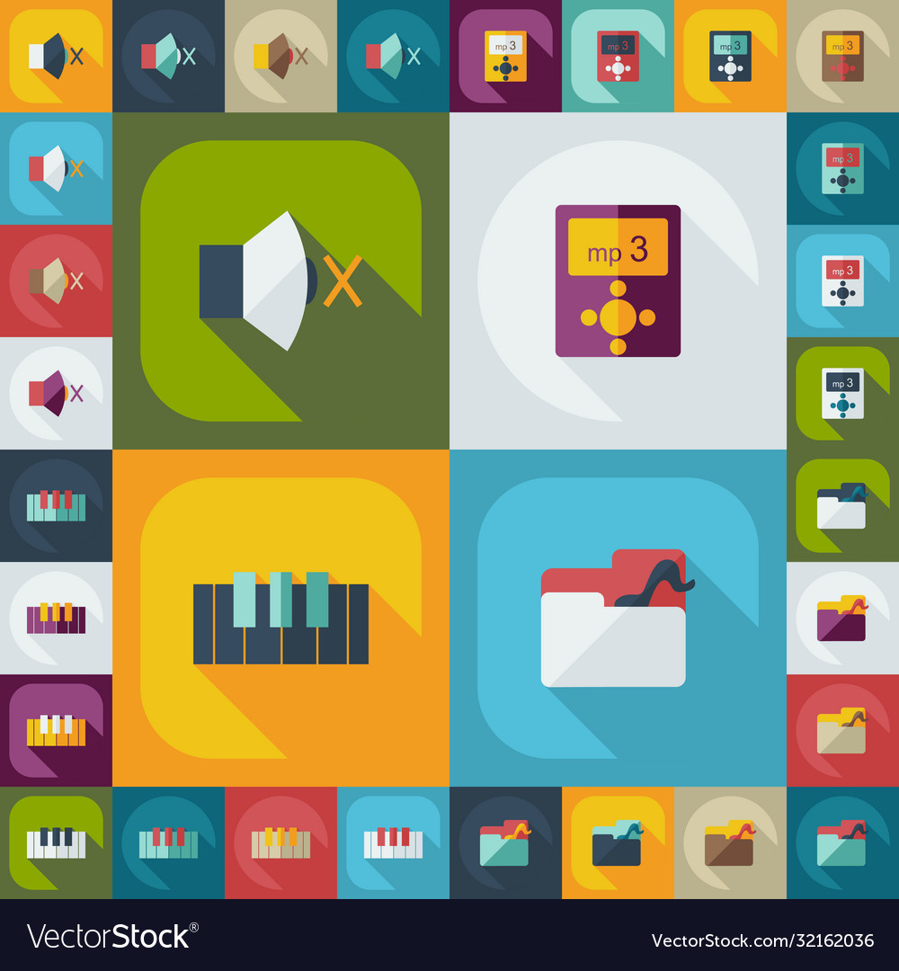 Flat modern design with shadow icons music Vector Image