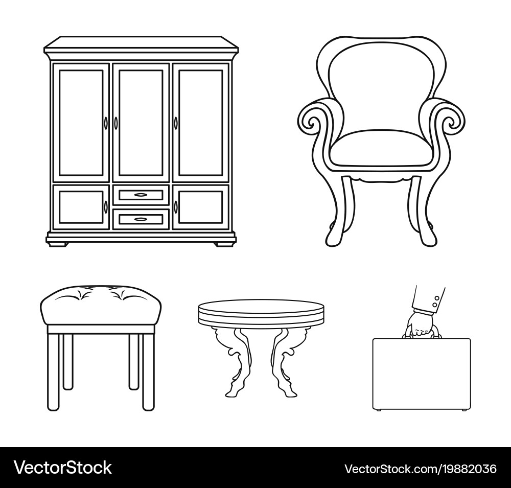 Furniture interior design chair Royalty Free Vector Image