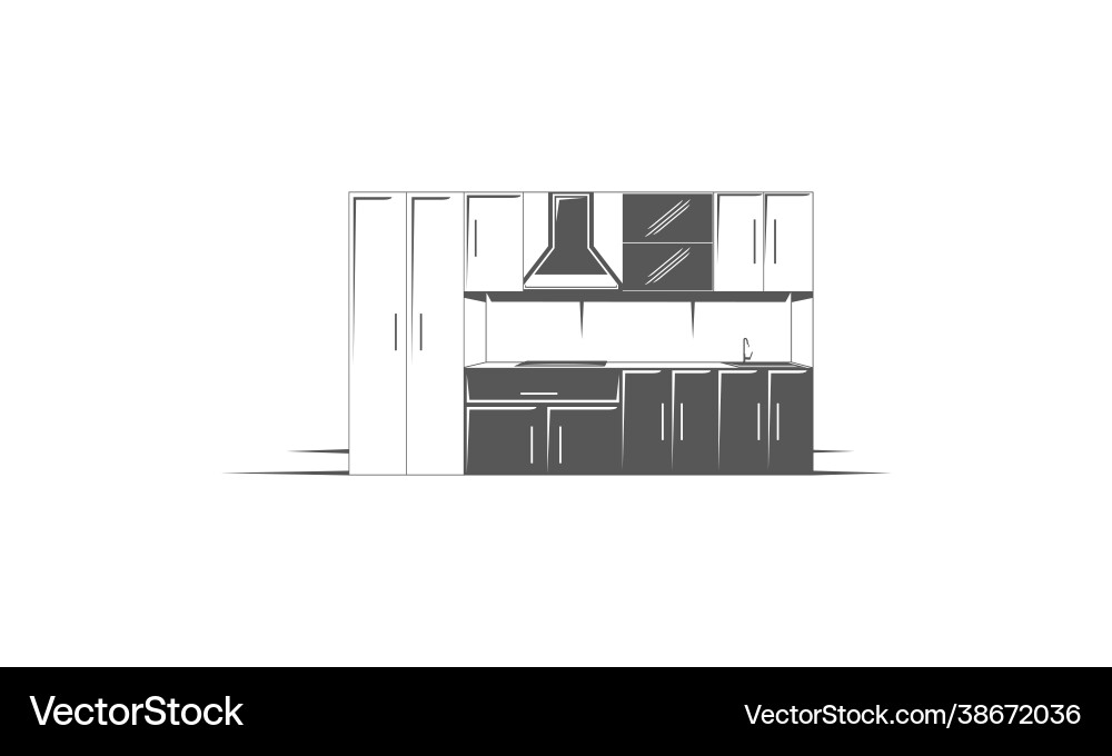 Furniture kitchen room minimalist logo Royalty Free Vector