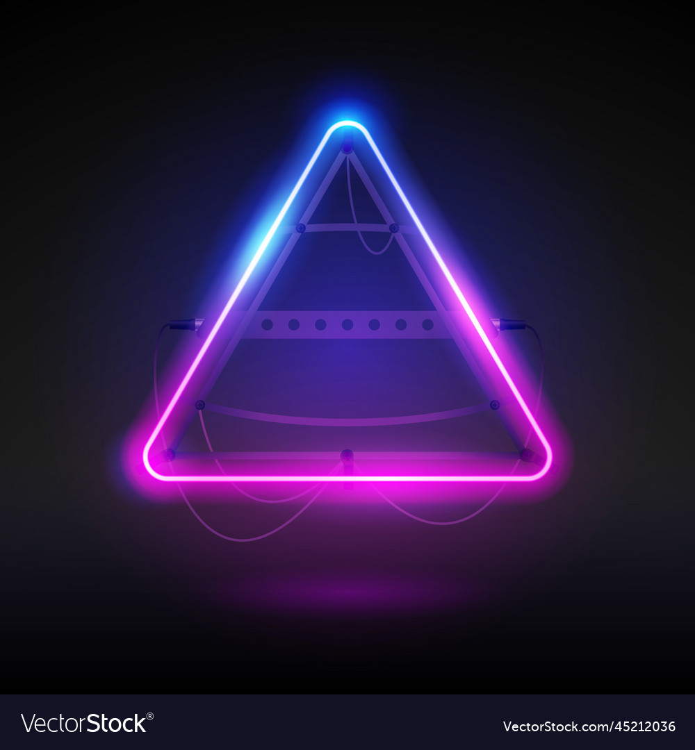 Glowing neon triangular frame Royalty Free Vector Image