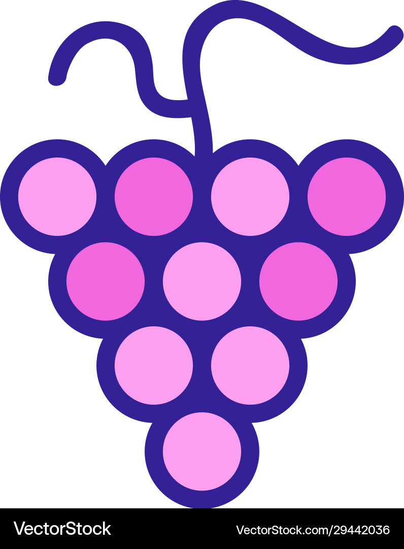 Grapes icon isolated contour symbol Royalty Free Vector