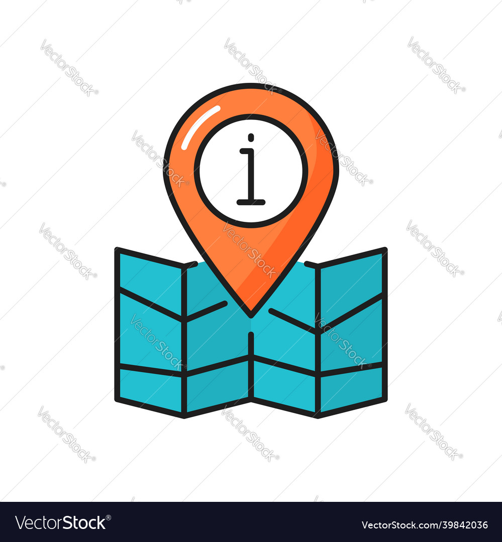 Information map pointer travel guide isolated icon