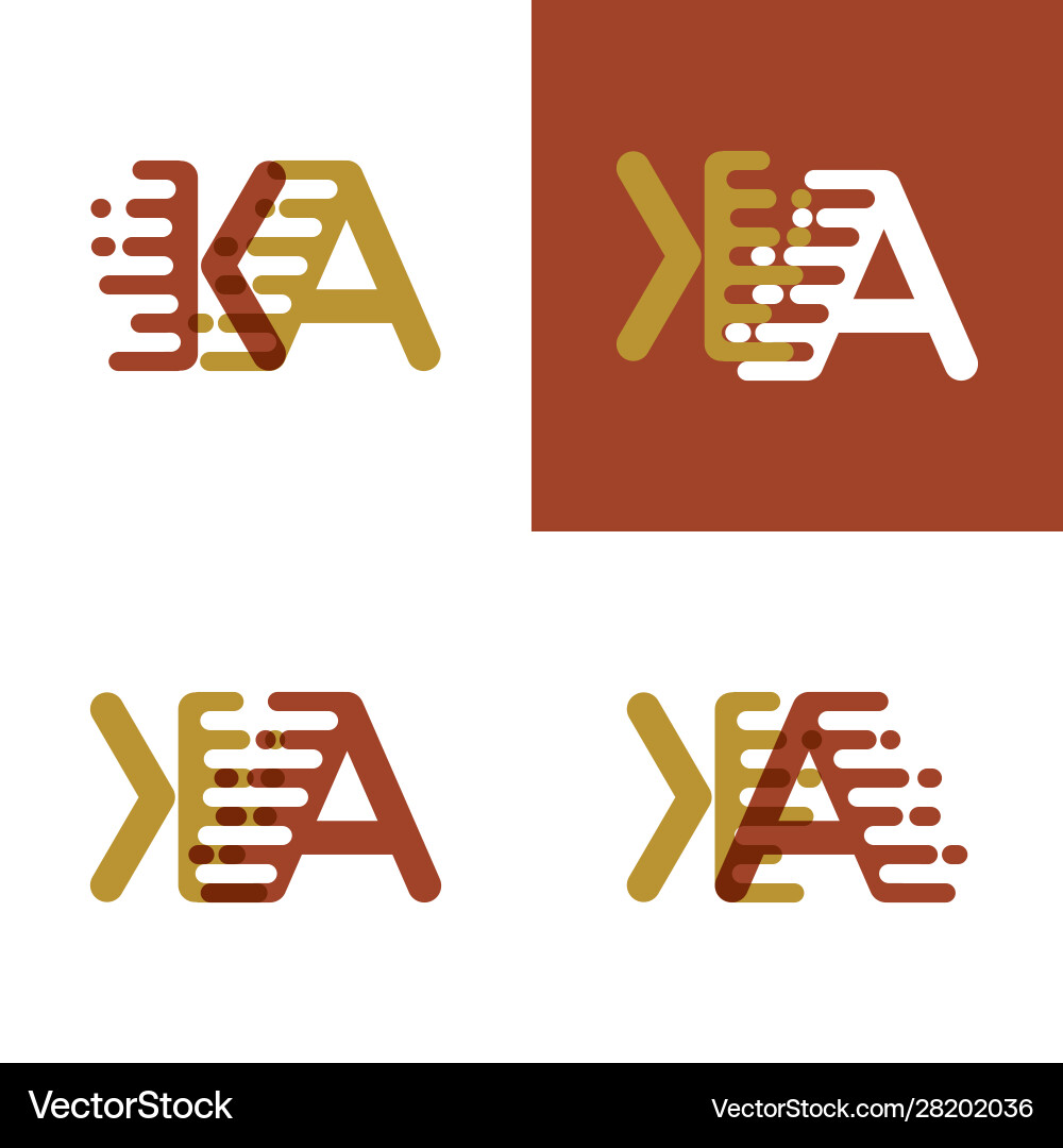 Ka letters logo with accent speed in light brown Vector Image
