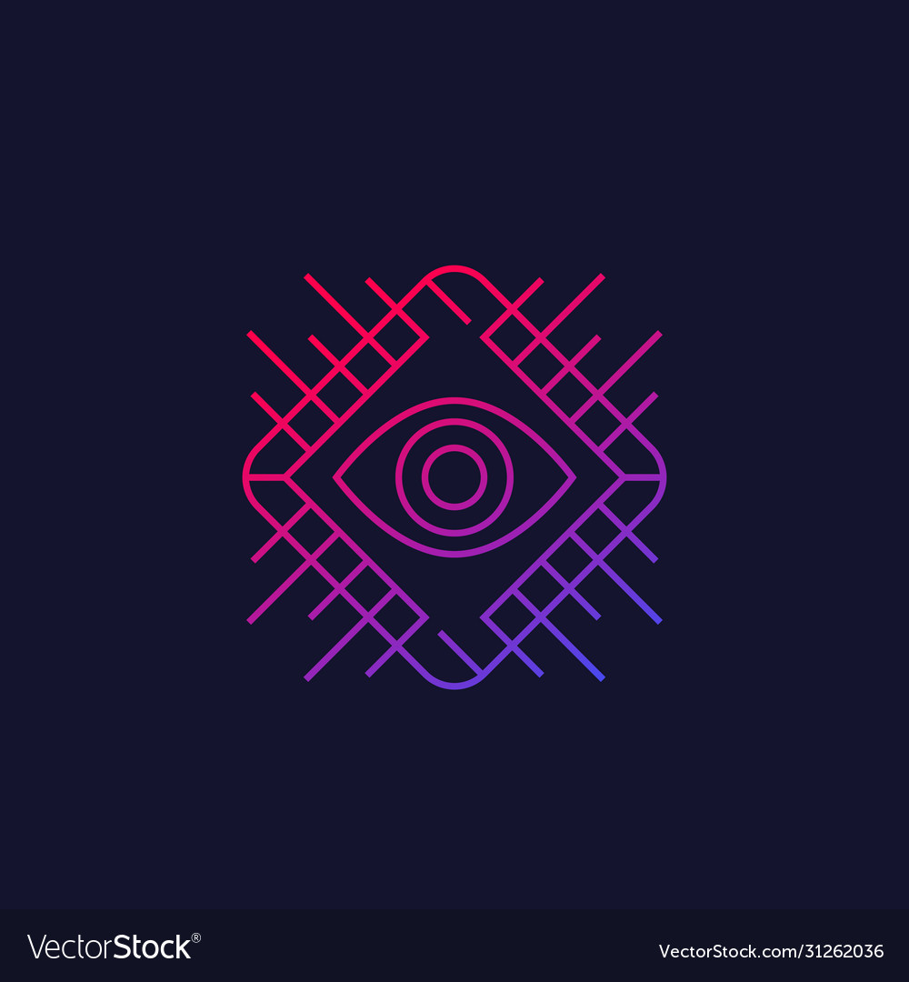 Machine vision chipset linear icon Royalty Free Vector Image Machine vision chipset linear icon Royalty Free Vector Image