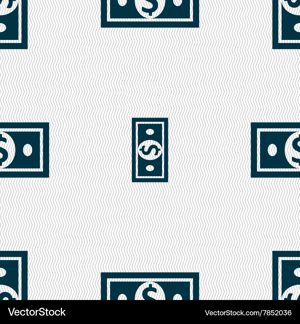 Money dollar icon sign seamless pattern Royalty Free Vector