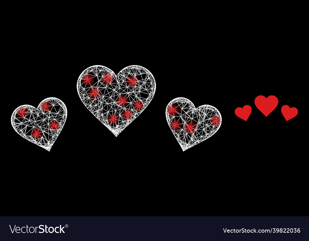 Polygonal network mesh love rating with glare Vector Image