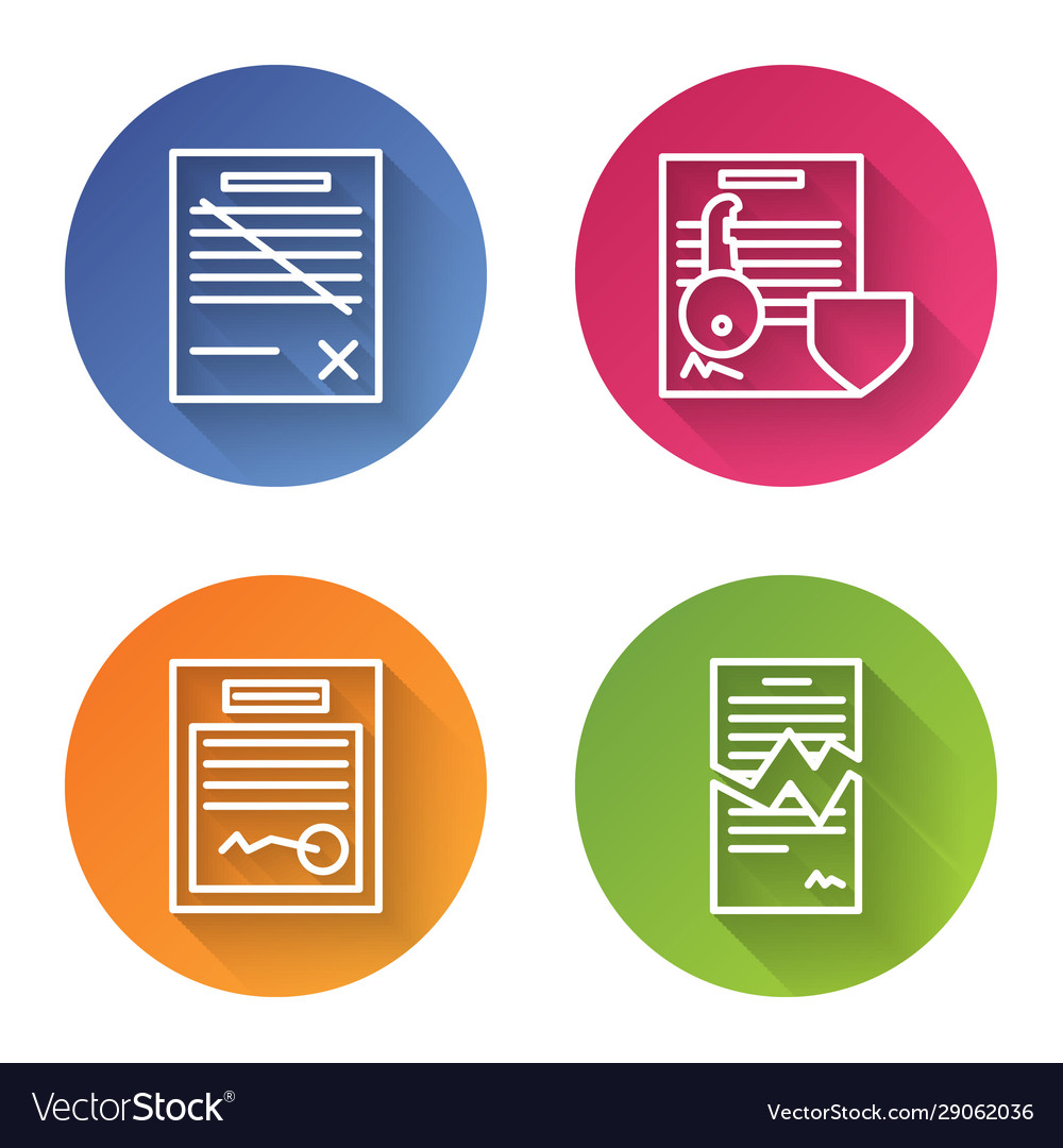 Set line delete file document document with key Vector Image