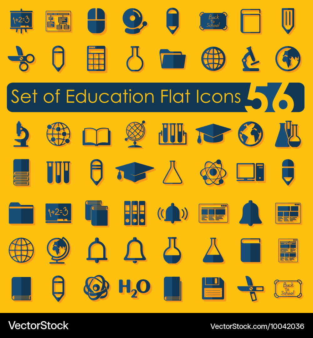 Set of education flat icons Royalty Free Vector Image