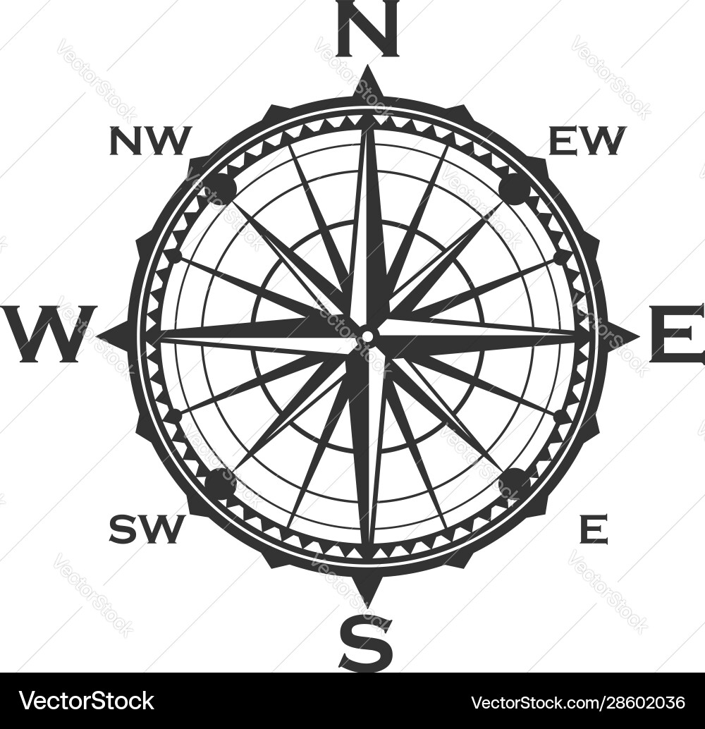 Vintage compass symbol and sign Royalty Free Vector Image