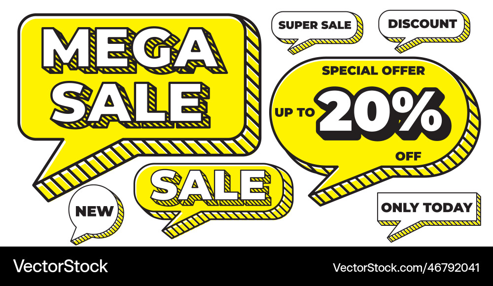20 big sale discount bubble modern line template Vector Image