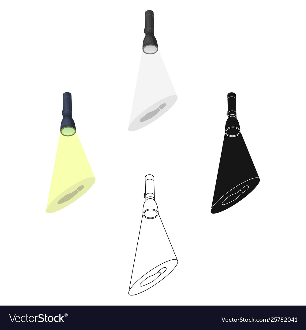 Beam flashlight illuminates Royalty Free Vector Image