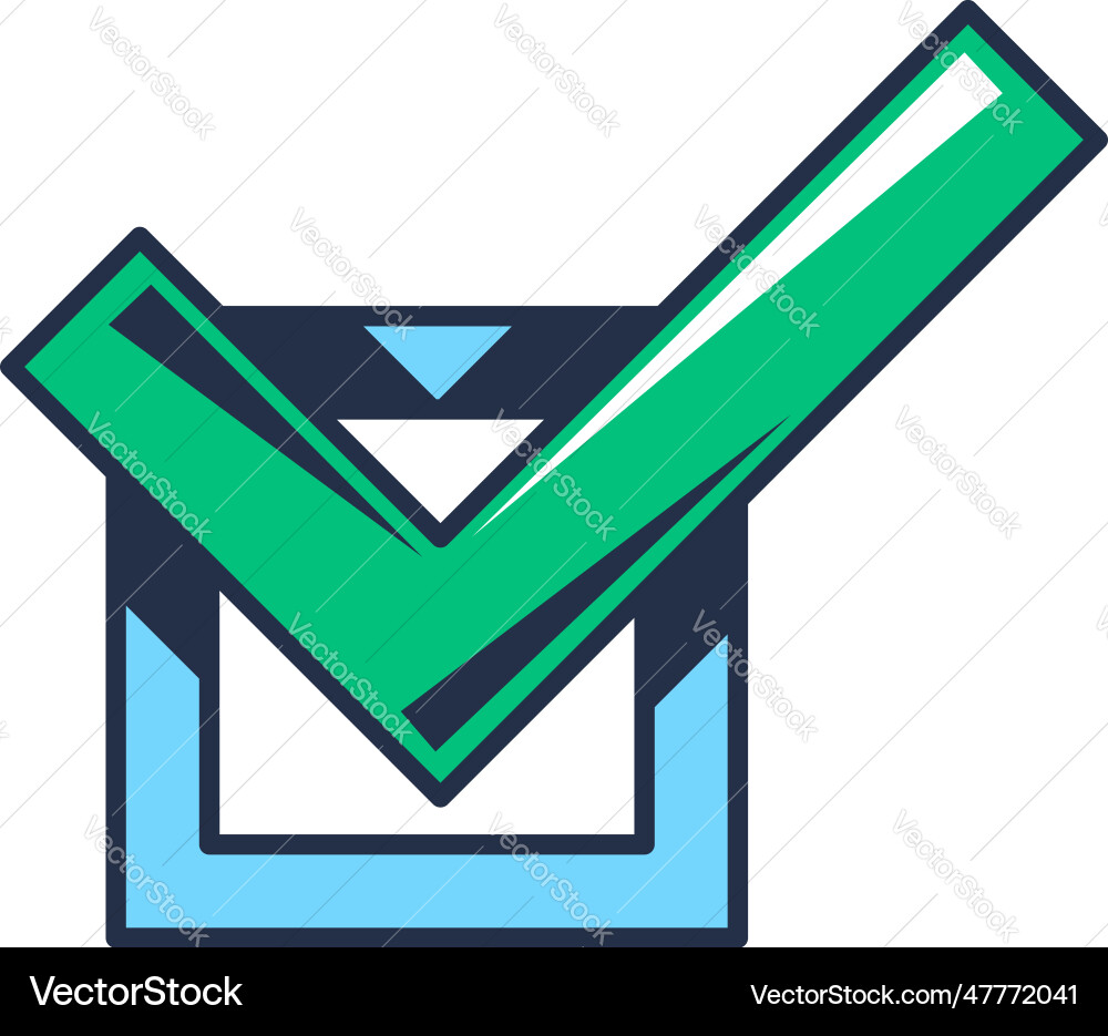 Business management check mark outline stroke icon