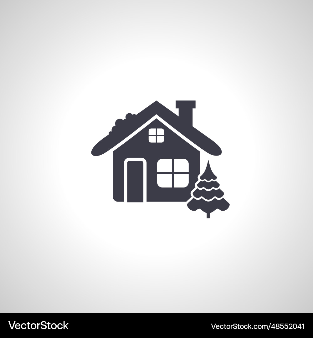 Christmas house isolated icon on white background Vector Image