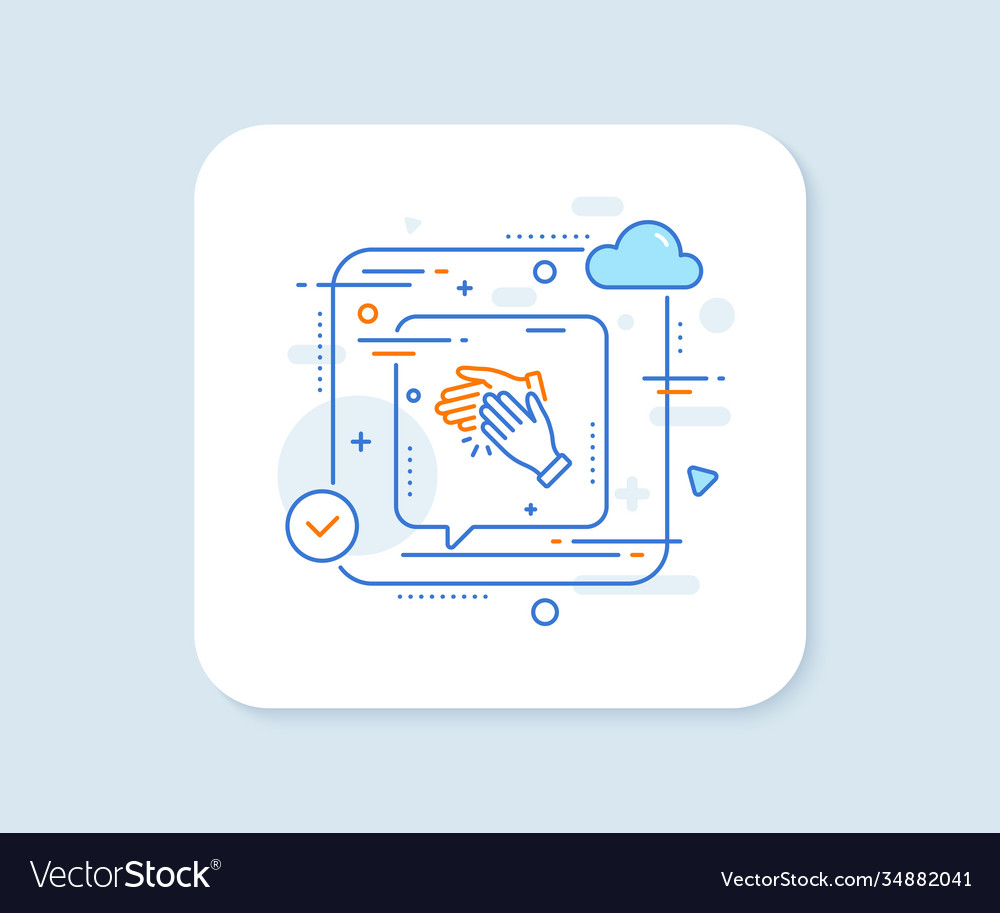 Clapping Hands Line Icon Clap Sign Royalty Free Vector Image