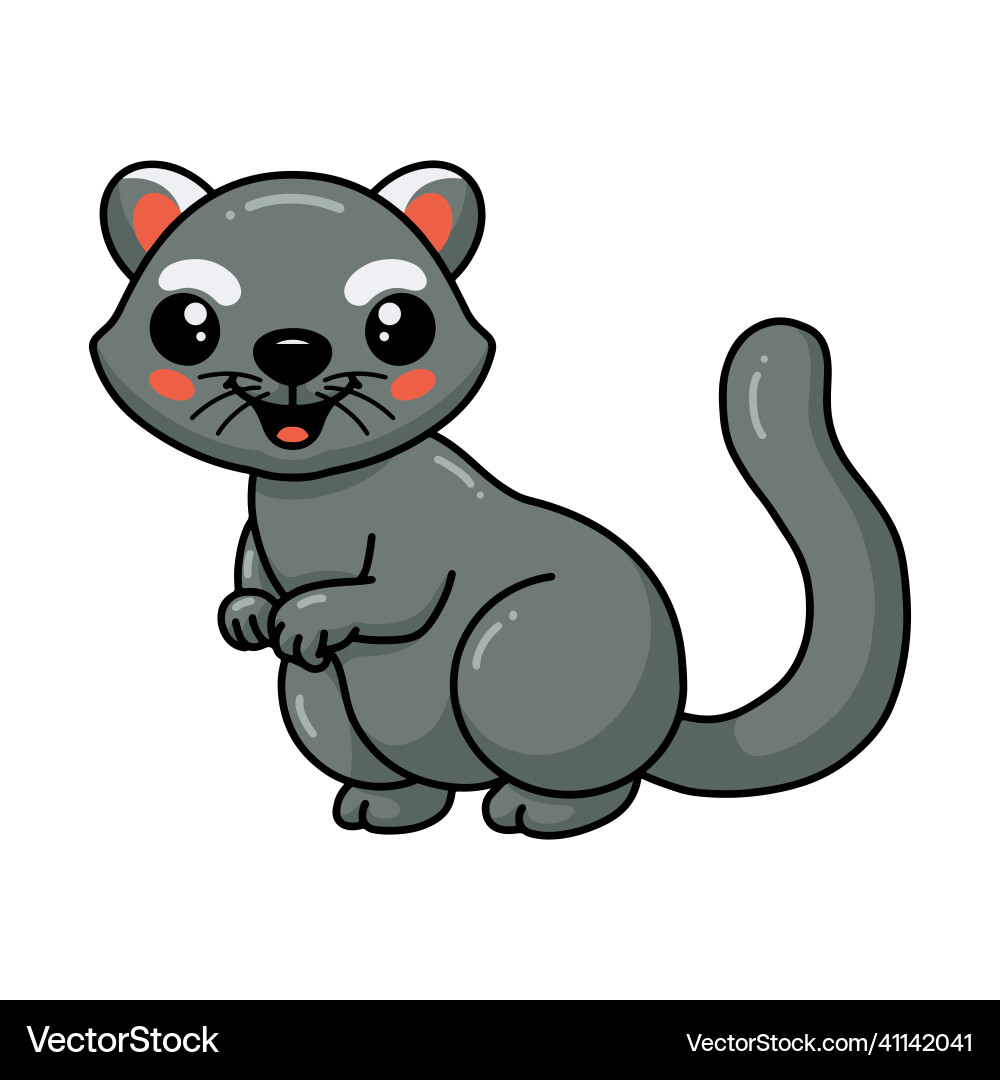 Cute little bearcat cartoon standing Royalty Free Vector