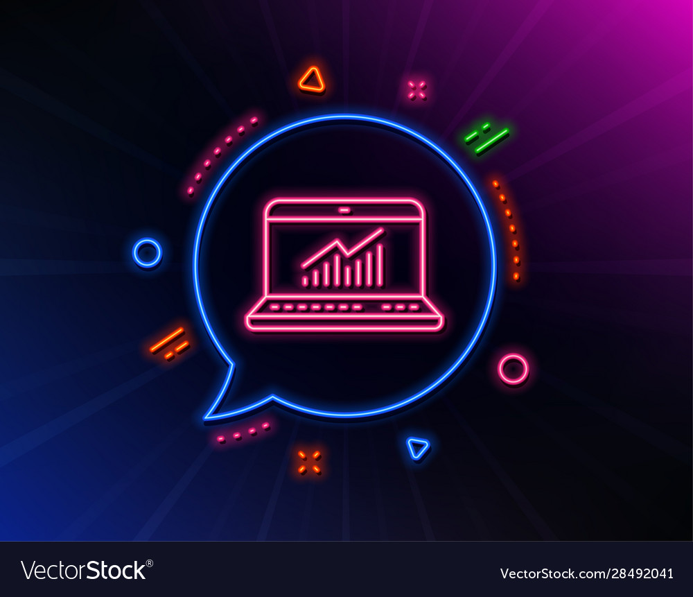 Data analysis and statistics line icon computer Vector Image