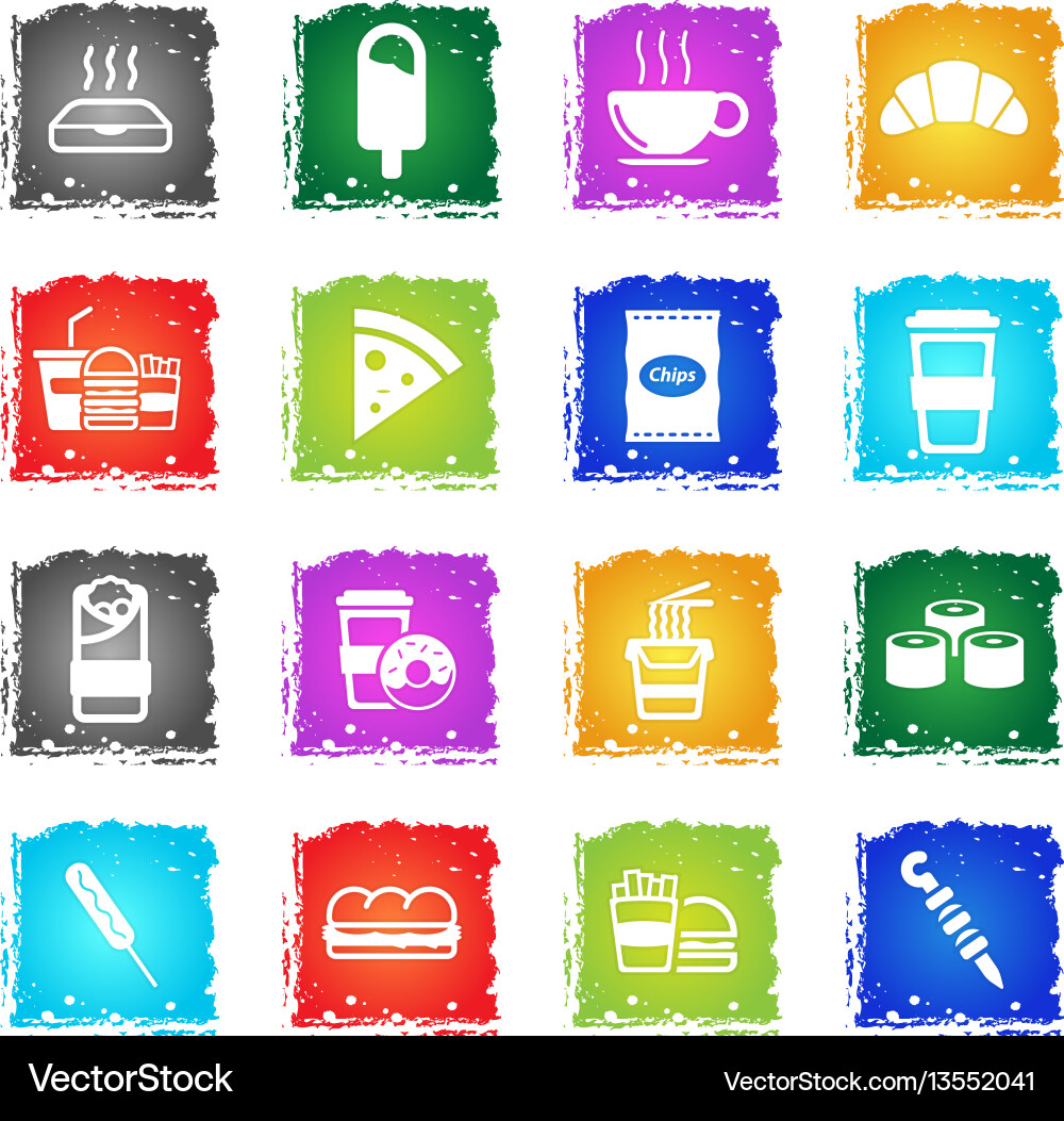 Schnelles Essen einfach Icons Lizenzfreies Vektorbild