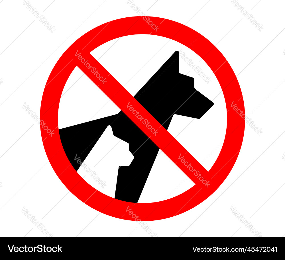 Forbidden sign entry with animals no dog allowed Vector Image