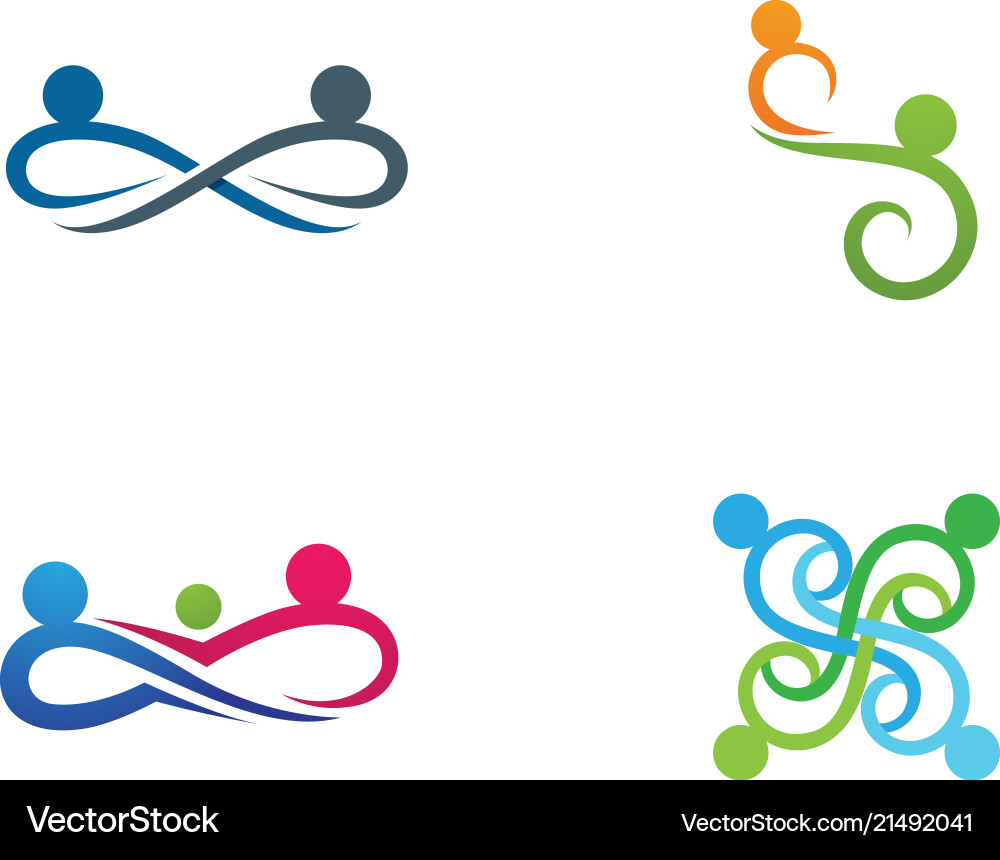 Infinity people adoption and community care logo Vector Image